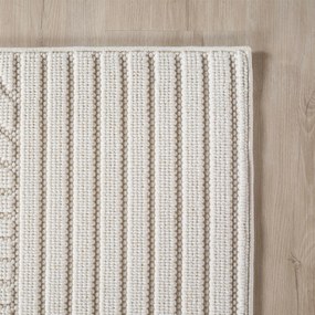 Ayyildiz, Kusový koberec Helix 2201 cream kruh, 80x80, bílá, chodba / předsíň