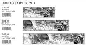 DIMEX | Fototapeta do kuchyně Kapalné chromové stříbro KI-180-101 | 180 x 60 cm | bílá, šedá