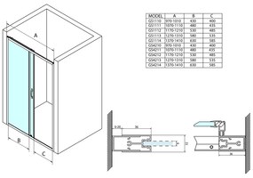 Gelco SIGMA SIMPLY sprchové dveře posuvné 1000 mm, čiré sklo GS1110