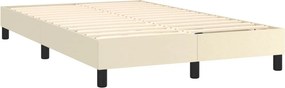 Box spring postel s matrací krémová 120x200 cm umělá kůže 3141115