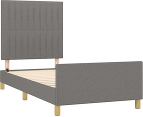 Rám postele bez matrace tmavě šedý 90 x 200 cm textil 3125188