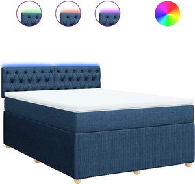 Box spring postel s matrací modrá 140x190 cm textil 3289764