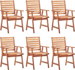 vidaXL Zahradní jídelní židle 6 ks s poduškami masivní akáciové dřevo [3078367] Barva: Béžová