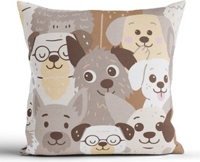 MK Lůžkoviny Bavlněný povlak na polštář Renforcé 40 x 40 cm - Psí invaze