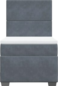 Box spring postel s matrací tmavě šedá 80 x 200 cm samet 3290757