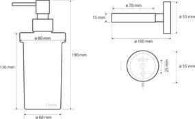 Sapho Sapho, X-STEEL dávkovač tekutého mýdla 250ml, broušená nerez, XS101