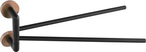 Sapho Larissa - Dvojitý držák ručníků, délka 35 cm, černá/matná měď WS021BC