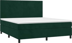 Box spring postel s matrací tmavě zelená 160x200 cm samet 3142914