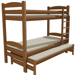 Patrová postel s výsuvnou přistýlkou PPV 010 80 x 200 cm - DUB