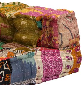 vidaXL Marketos 2místný modulární pouf patchwork textil