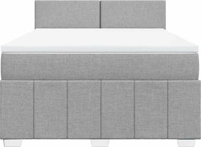 Box spring postel s matrací světle šedá 140 x 200 cm textil 3289384