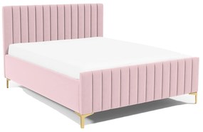 Eka Čalouněná postel SUTRA+ 160x200 cm Barva látky Trinity: (2319) Světlá růžová, Úložný prostor: S dřevěným rámem úložného prostoru
