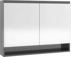 Koupelnová skříňka se zrcadlem 80 x 15 x 60 cm MDF zářivě šedá 331533