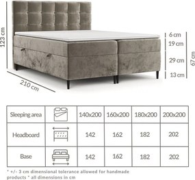 Krémová boxspring postel s úložným prostorem 160x200 cm Urbaneo – Maison de Rêve