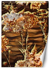 Gario Fototapeta Zlatý brokát květiny Materiál: Vliesová, Rozměry: 100 x 140 cm
