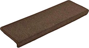 Schodové rohože 15 ks 65 x 21 x 4 cm hnědé s obdélníkovým okrajem 134571