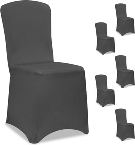 Potah na židli sada 6 ks antracitová OEKO-TEX®