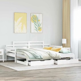 Válenda s přistýlkou a zásuvkami bez matrace bílá 90x200 cm 3302238