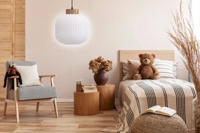 Toolight, závěsné svítidlo skleněné E27 APP1068-CP, bílá, OSW-04401