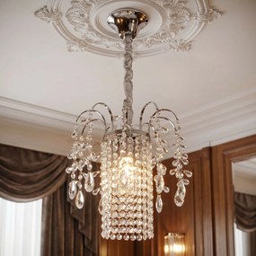 Toolight Toolight, křišťálová závěsná lampa Ø30 cm, 3×E14, SWE089-CP, chromová, OSW-30216