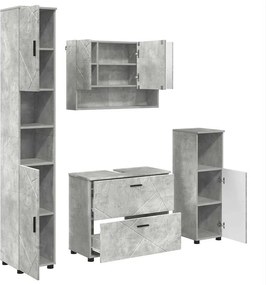 Sada koupelnového nábytku 4 ks Betonově šedá 35 x 30 x 192 cm 3393046
