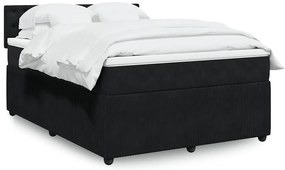 Box spring postel s matrací černá 160x200 cm samet 3287796
