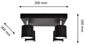 Bodové svítidlo PUNTA 4xGX53/10W/230V černá