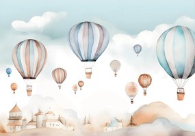 Postershop Fototapeta vliesová: For kids fairytale watercolour balloons - 312x219cm