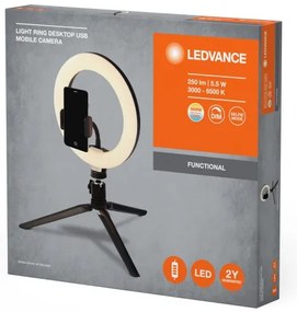 Ledvance -LED Stmívatelná lampa se stojanem a držákem pro vlogování LED/5,5W/USB