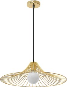 Toolight - Stropní lampa závěsná plochá kulatá 1xE27 APP499-1CP, zlatá, OSW-00612