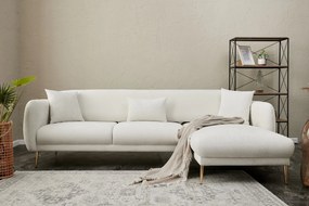 HANAH HOME Rohová pohovka SIMENA krémová pravá 266 cm 825BLC2832