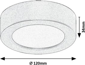Rabalux Bílé stropní LED svítidlo Shaun Plus kulaté 120mm 7W IP44 75071