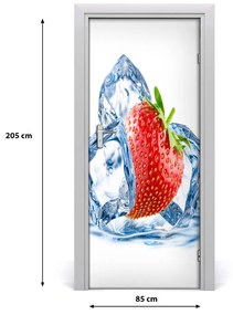 Fototapeta na dveře samolepící jahody a led 85x205 cm