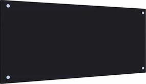 Kuchyňský panel černý 90 x 40 cm tvrzené sklo 249487