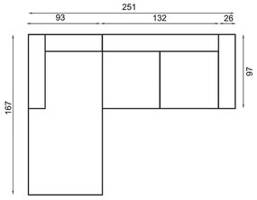 Sedací souprava VENTO L | 167x251 | VÝBĚR TKANIN | s úložným prostorem a rozkladem