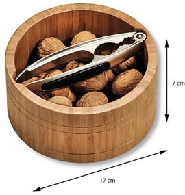 Dřevěná miska na ořechy s louskáčkem Nuts, 17x7 cm