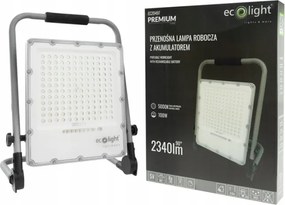 Přenosný Pracovní Halogenový Zářič Led Lampa S Akumulátorem 100 W 5000 K