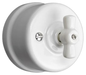 Elhard Nástěnný keramický otočný vypínač č.7, bílý KN1107W