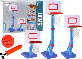 LEAN Toys Nastavitelný basketbalový koš s pumpou na míč, 138 cm, modrý