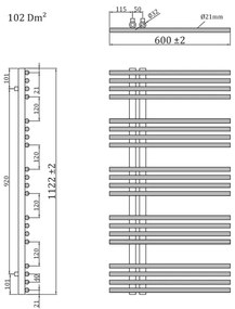 Sapho NYMPHA otopné těleso 600x1122mm, chrom 1805-15