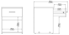 Tvilum Noční stolek Sid 1S bílý