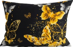 Povlak na polštář z mikrovlákna GOLD BUTTERFLY 50x70 cm, černý