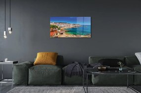 Obraz na skle Španělsko coast beach city 125x50 cm