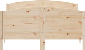vidaXL Rám postele s čelem voskově 150 x 200 cm masivní borovice [3216170] Barva: Přírodní