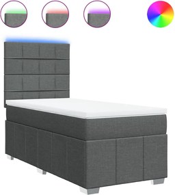 Box spring postel s matrací tmavě šedá 80 x 200 cm textil 3293796