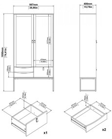 Tvilum Vitrína Sheba černý MAT/dub sonoma