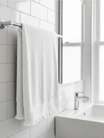 Sinsay - Bavlněný ručník s třásněmi - bílá