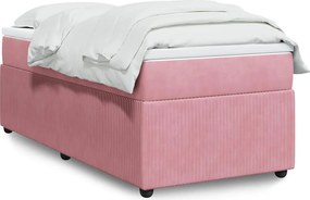 Box spring postel s matrací růžová 80 x 200 cm samet 3285607