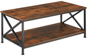 Tectake Konferenční stolek Pittsburgh Industriální dřevo tmavé, rustikální