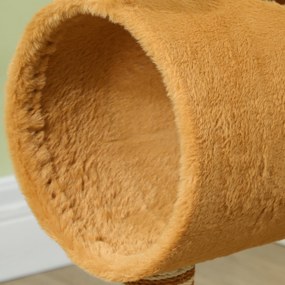 Škrabadlo 98 cm Věž pro kočky v designu jelena, s jeskyní, míčkem na hraní, jutové špalíky Hnědá barva